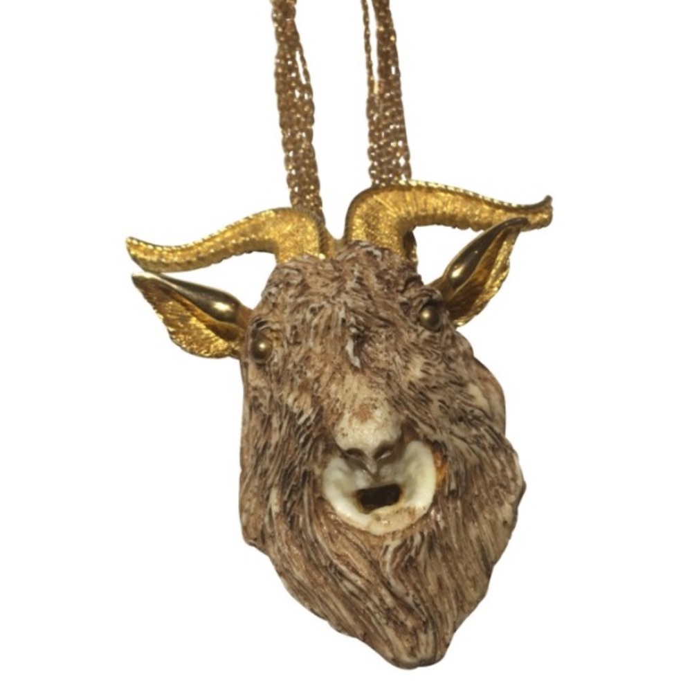 Vintage Razza 1968 By Luca Razza Ram Necklace - Gem